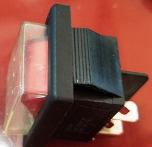 Switch, On/Off , 4 pole, red , with cover, 125 volt / 20 amp, DPDT NRE ...